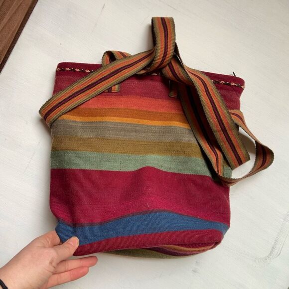 Hand Crafted | Bags | Nwot Peruvian Handwoven Striped Wool Purse Tote ...